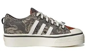 Adidas Nizza Platform 'victorian Floral Print' Sneakers - Graywhiteorange