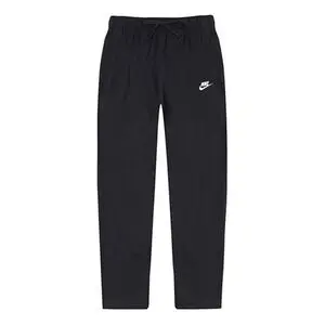 Nike Logo Embroidered Sports Training Knit Long Pants - Black