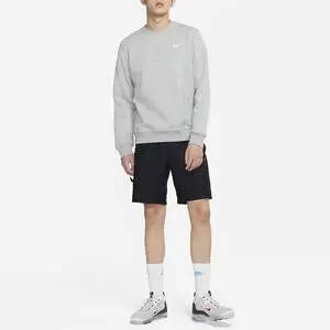 Nike Fleece Lined Embroidered Small Logo Classic Sports Sweatshirt - Grey