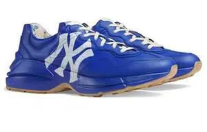 Gucci Rhyton Leather "ny Yankees" Sneakers - Blue