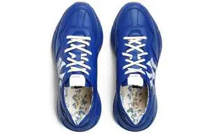 Gucci Rhyton Leather "ny Yankees" Sneakers - Blue