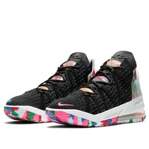 Nike Lebron 18 "james Gang" High Top Sneakers - Black/white/pink