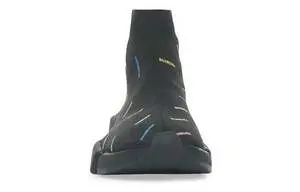 Balenciaga Speed 2.0 Sneakers 'recycled Knit Black With Multicolor Allover Logo - Black/multicolors