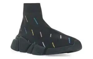 Balenciaga Speed 2.0 Allover Logo Knit Sneakers - Black/multicolors