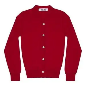 Play Comme Des Garcon Cardigan With Small Heart Detail - Red