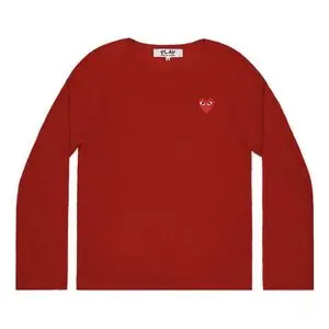 Play Comme Des Garcon Emblem Crewneck Sweater - Red