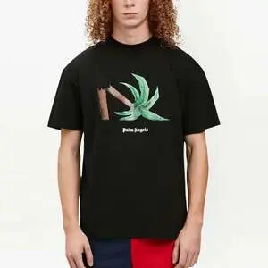 Palm Angels Ss22 Broken Palm Classic T-shirt 'black Green - Black/green