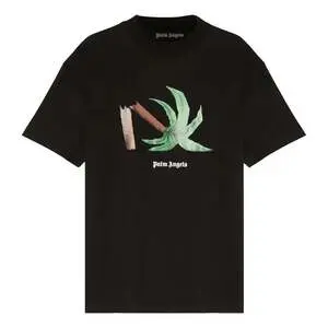 Palm Angels Ss22 Broken Palm Classic T-shirt 'black Green - Black/green