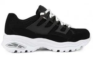 Sketchers D'lites Low Top Lace-up Sneakers - Black