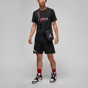 JORDAN Alphabet Flying Logo Printing Round Neck Casual Short Sleeve Black - Default Color