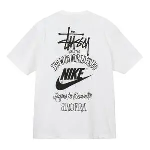 Nike X Stssy The Wide World Tribe Tshirt 'white - White/black