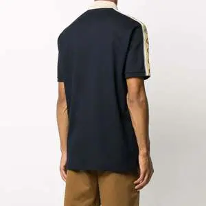 Gucci Interlock Double G Stripe Polo Shirt Navy Blue