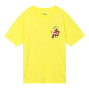 Nike Men's Nike Tiger Logo Printing Round Neck Short Sleeve Yellow T-shirt Multi-color