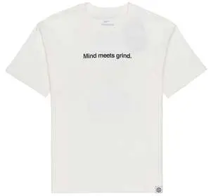 Nike Loose Pattern Printing Round Neck Casual Loose Short Sleeve Creamy White