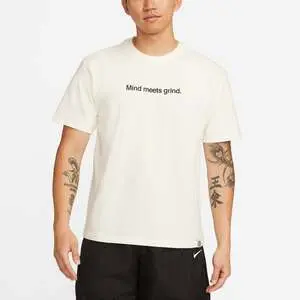 Nike Loose Pattern Printing Round Neck Casual Loose Short Sleeve Creamy White