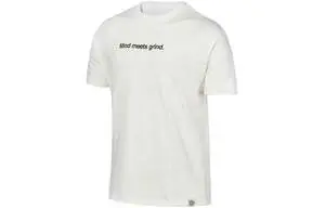 Nike Loose Pattern Printing Round Neck Casual Loose Short Sleeve Creamy White