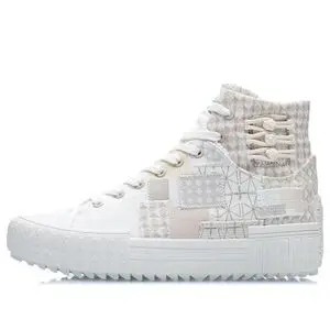 LI-NING Cf Wuxing Canvas High Top Sneakers - White/grey