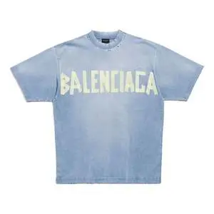 Balenciaga Tape Type T-shirt Medium Fit - Faded Blue