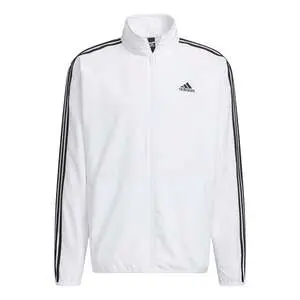 Adidas 3 Stripes Regular Fit Light Woven Track Jacket - White/black
