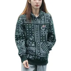 VANS Cashew Pattern Full Print Sports Pullover - Green