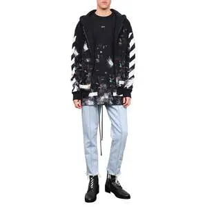 Off-White Graffiti Arrow Printing Full Zip Hoodie