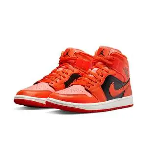 JORDAN 1 Mid Se 'rush Orange' Sneakers - Orange/black