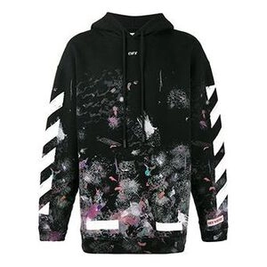 Off-White Diagonal Stripes Loose Cotton Hoodie