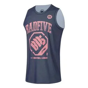LI-NING Badfive Graphic Basketball Tank - Navy/pink