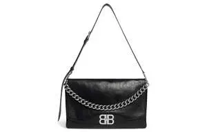Balenciaga Bb Soft Large Flap Bag - Black