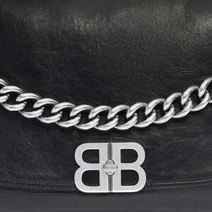 Balenciaga Bb Soft Large Flap Bag - Black