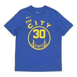 Nike Nba Basketball Sports Printing Short Sleeve Golden State Warriors Curry 30 T-shirt - Blue