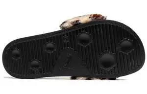 PUMA Leadcat Leopard Print Fur Slides