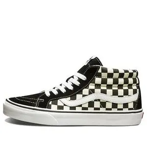 VANS Sk8-mid Reissue Checkerboard High Top Sneakers - Black