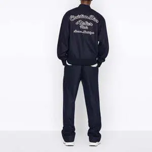 Dior Logo Printing Stripe Long Sleeves Bomber Jacket