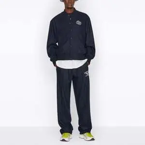 Dior Logo Printing Stripe Long Sleeves Bomber Jacket