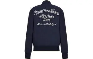 Dior Logo Printing Stripe Long Sleeves Bomber Jacket