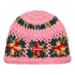Supreme Crochet Beanie - Pink