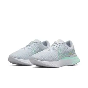 Nike React Infinity Run Flyknit 3 Athletic Sneakers - Gray/green