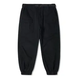 CONVERSE Solid Color Woven Casual Trousers - Black