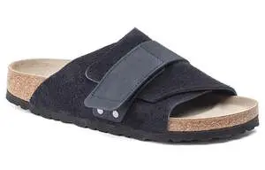 BIRKENSTOCK Kyoto Nubuck-suede Leather Sandals - Blue