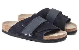 BIRKENSTOCK Kyoto Nubuck-suede Leather Sandals - Blue