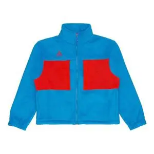 Nike Fleece Jacket With Contrasting Color Panels - Blue
