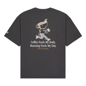 NEW BALANCE Coffee Graphic T-shirt Asia Sizing - Dark Grey
