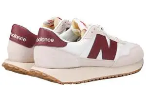 NEW BALANCE 237 "white Burgundy" Low Top Sneakers - Khaki/red