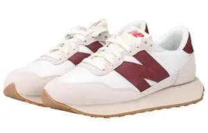 NEW BALANCE 237 "white Burgundy" Low Top Sneakers - Khaki/red