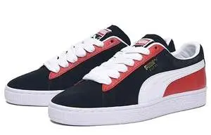 PUMA Suede Classic Block Low Top Sneakers - Black/red