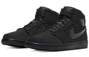 JORDAN 1 Mid 'triple Suede - Black