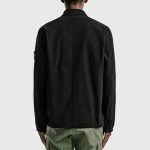 Stone Island Garment Dyed Zip Shirt Overshirt - Black