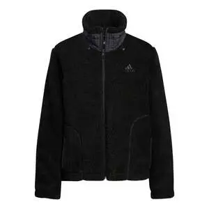 Adidas Fleece Jacket With Stand Collar - Black