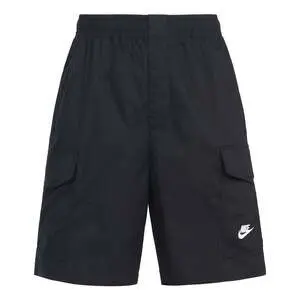 Nike Sport Essentials Solid Color Logo Embroidered Big Pocket Straight Shorts - Default Color